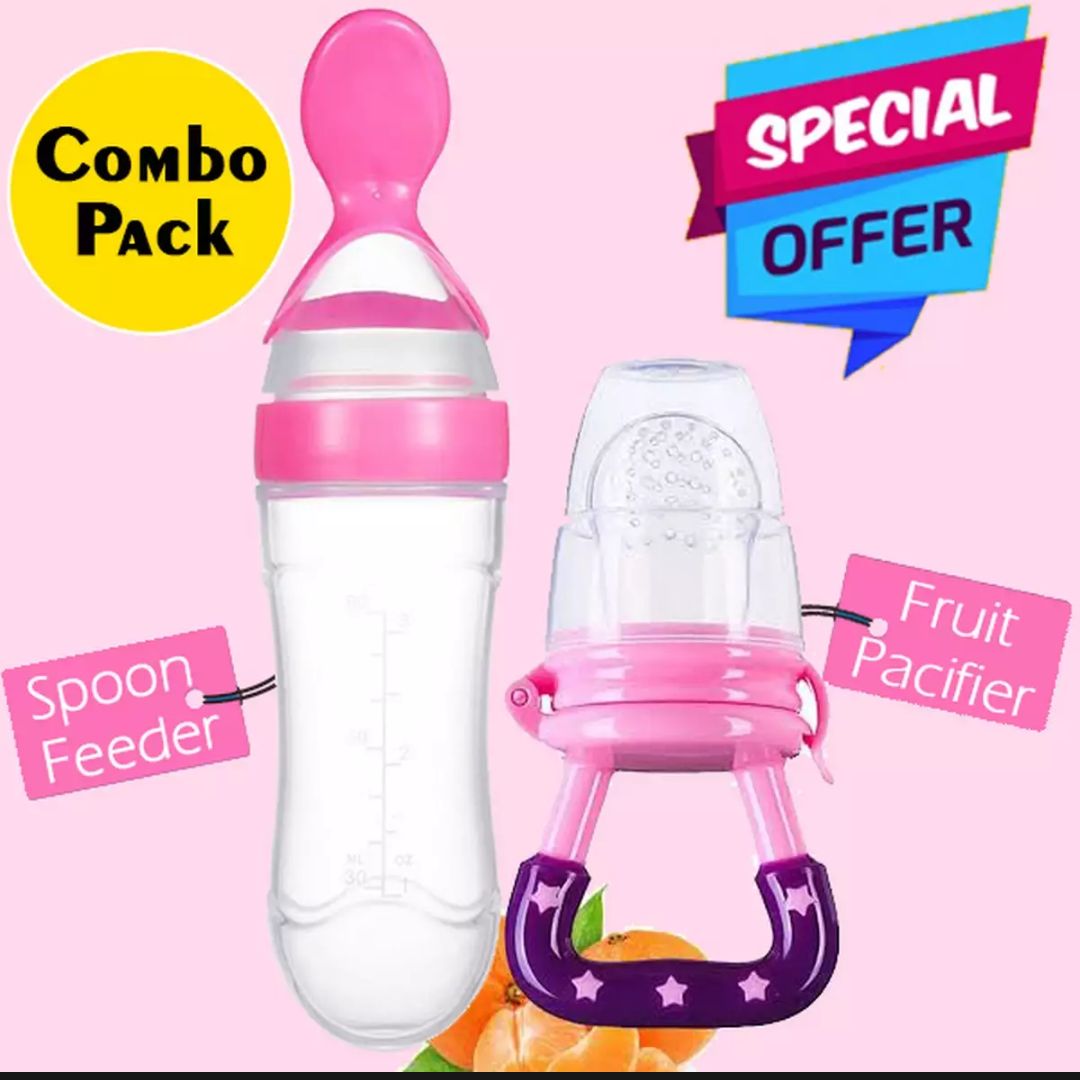 Pack of 2 | Baby Silicone Spoon Feeder + Fruit Pacifier – Rango.pk
